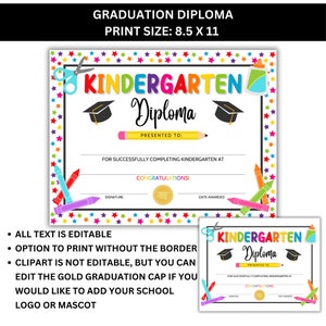 Kindergarten Graduation Bundle - Editable Canva Files - Program ...