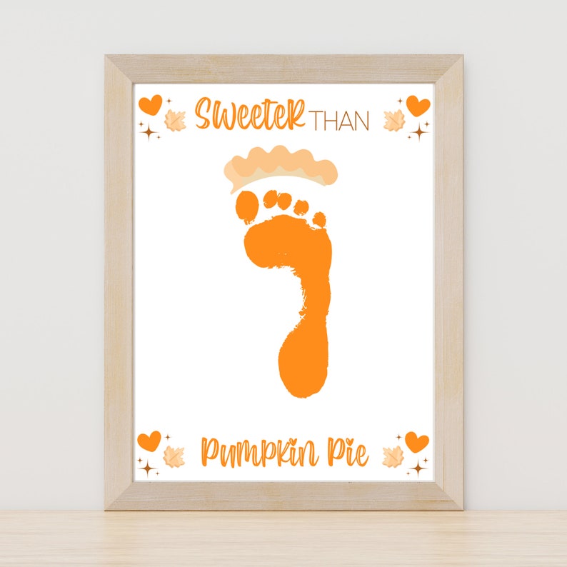 Pumpkin Pie Footprint Art: Thanksgiving Handprint Craft (digital ...