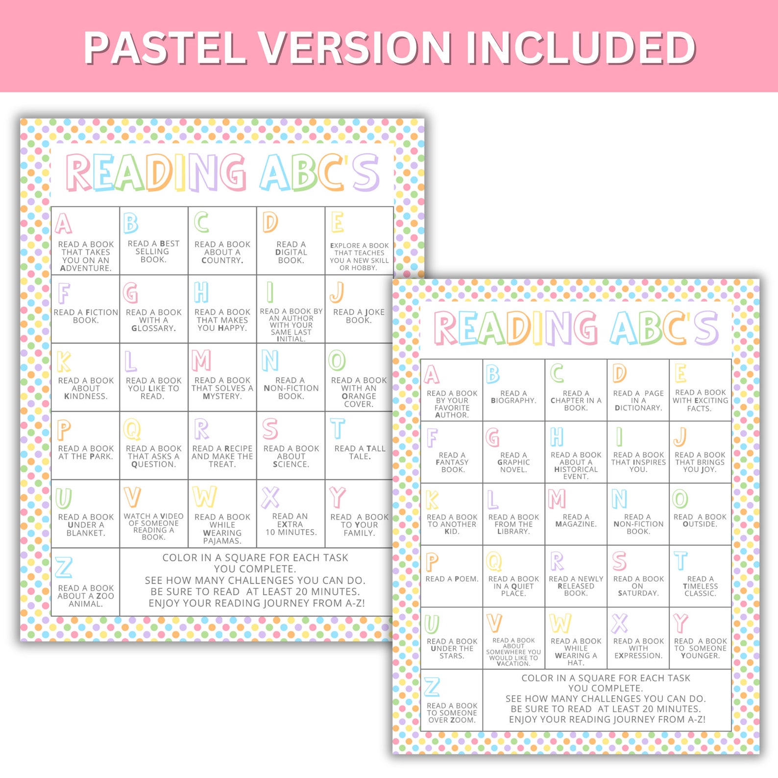 Reading Abc's Printable | Fun Reading Challenge for Kids | Instant ...