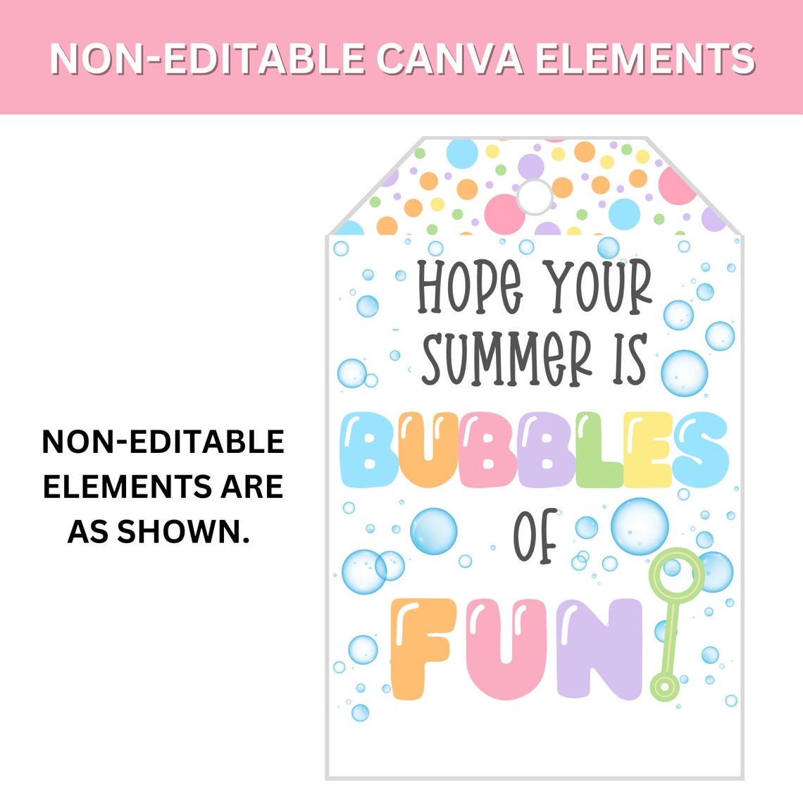 Bubbles of Fun Gift Tag: Last Day of School Printable (editable) - Etsy
