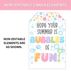 Hope Your Summer is Bubbles of Fun Gift Tag | Printable & Editable ...
