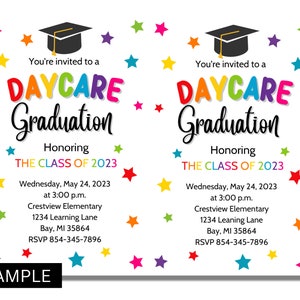 Editable Daycare Graduation Invitation, Daycare Printables, Daycare ...