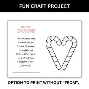 Candy Cane Poem Fingerprint Art: Holiday Keepsake Craft (instant ...