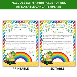 Leprechaun Letter Printable and Editable - St. Patrick’s Day Fun ...