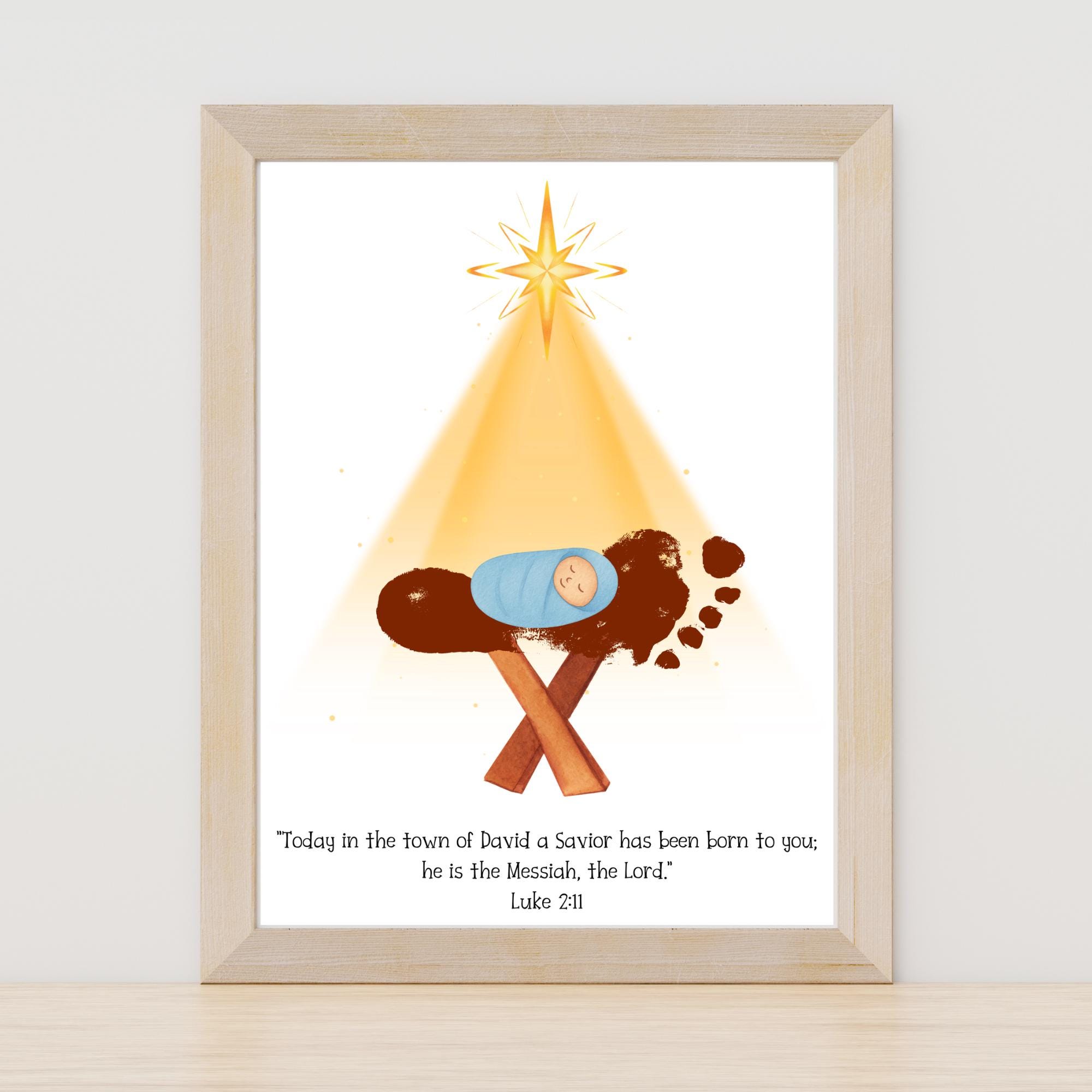Christmas Manger Footprint Craft Printable | Kids Nativity Activity ...