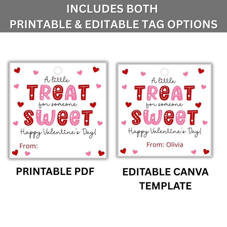 Valentine Tags A Little Treat for Someone Sweet | Printable Classroom ...