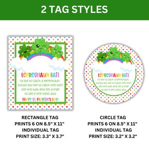 Leprechaun Bait Gift Tags, Printable St. Patrick's Day Treat Labels ...