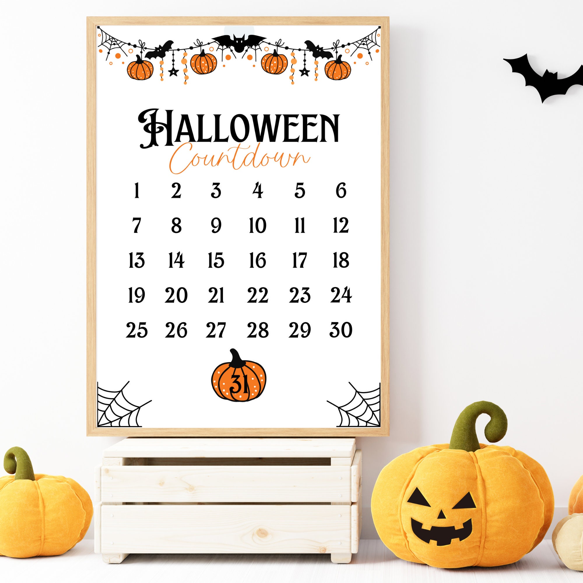 Halloween Countdown Printable | Halloween Decor | Instant Download PDF ...