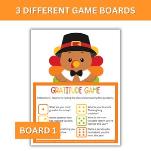 Thanksgiving Gratitude Game - Fun, Printable Family Dice Game - Instant ...