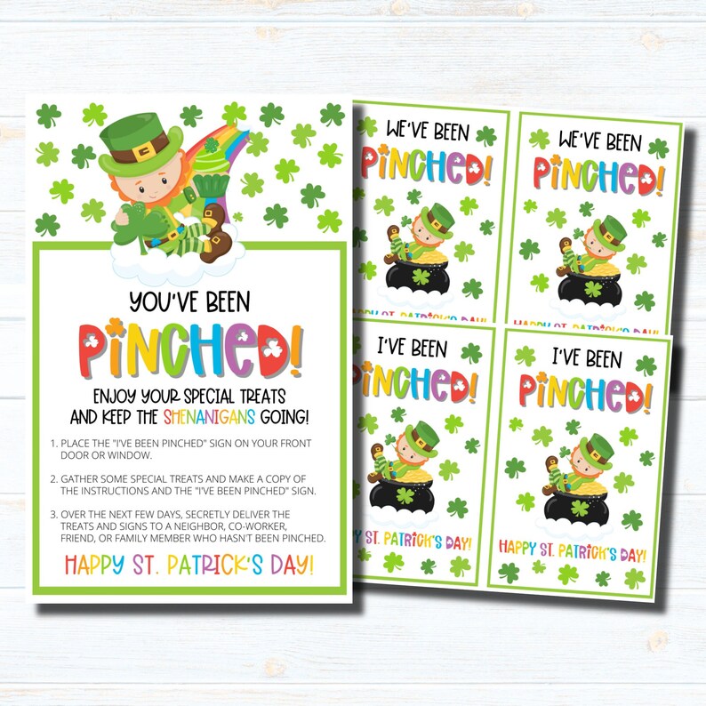 You've Been Pinched Signs St. Patrick's Day Games - Etsy