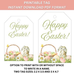 Easter Bunny Letter & Gift Tag: Printable Canva Template (PDF) - Etsy