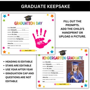 Kindergarten Graduation Bundle - Editable Canva Templates - Program ...