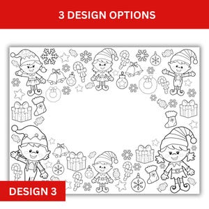 Christmas Placemats Printable and Editable, Christmas Coloring Pages ...