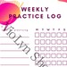 Weekly Practice Log | Printable Music Practice Sheet | Music Teacher ...