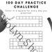 Printable Practice Log | 100 Day Practice Challenge Chart - Etsy