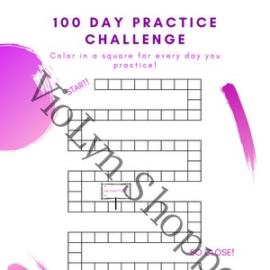 Printable Practice Log | 100 Day Practice Challenge Chart - Etsy
