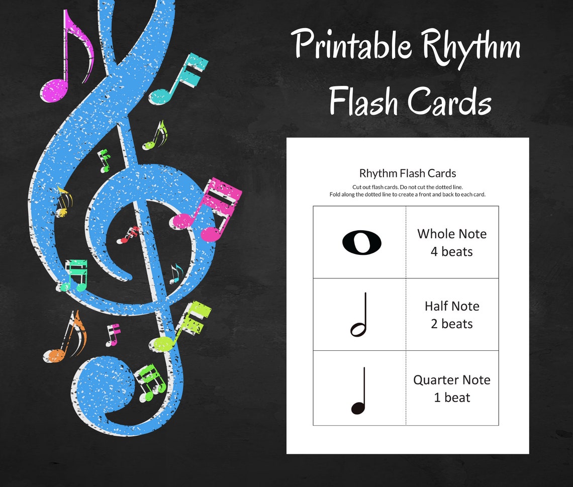Music Rhythm Flash Cards | Printable Flash Cards to Learn Rhythms - Etsy