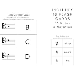 Tenor Clef Note Reading Flash Cards | Printable Flash Cards to Learn to ...