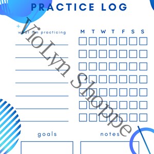 Weekly Practice Log | Printable Music Practice Sheet | Music Teacher ...