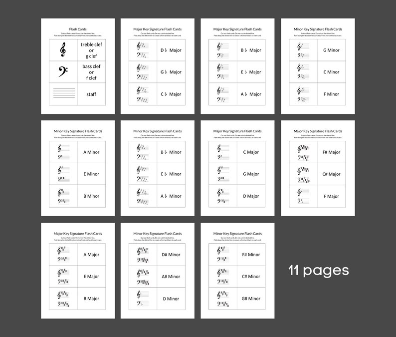 Key Signature Flash Cards | Printable Flash Cards to Learn Major ...