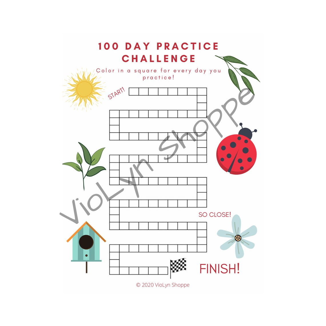 Music Practice Charts | Spring Edition | Printable Practice Motivation ...