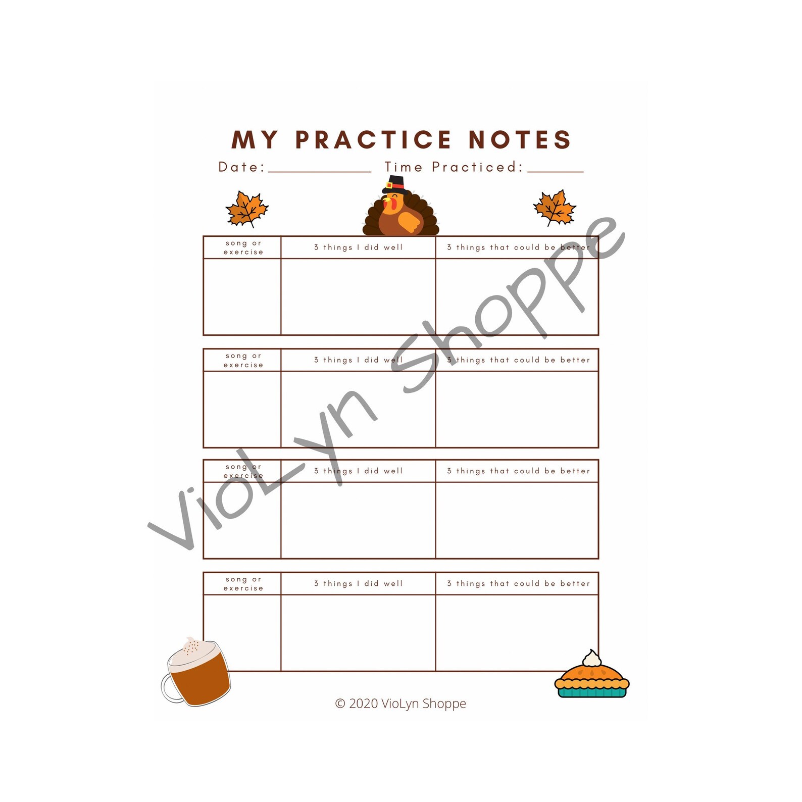 Music Practice Charts BUNDLE Spring Summer Fall & Winter | Etsy