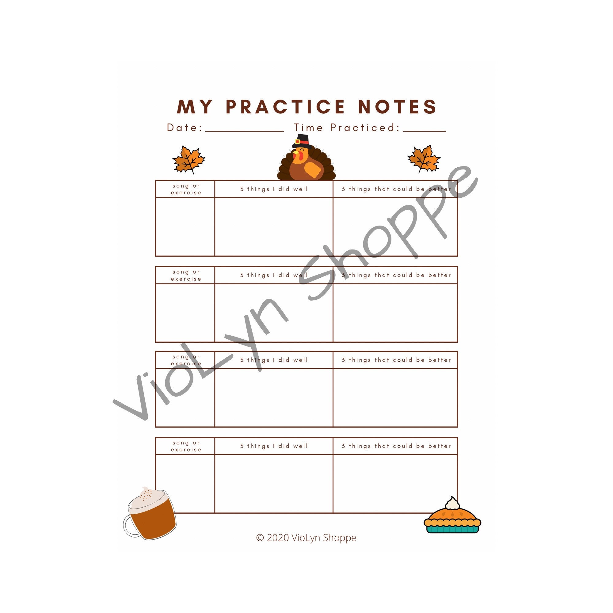Music Practice Charts BUNDLE Spring Summer Fall & Winter - Etsy