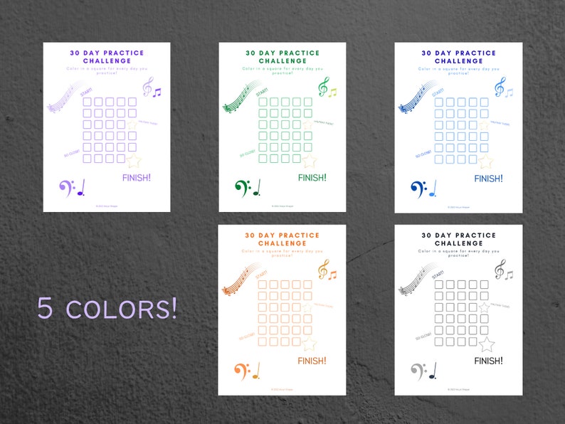 Printable Practice Log | 30 Day Practice Challenge Chart - Etsy