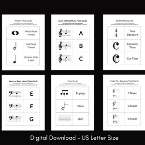 Music Flash Cards Bundle | Note Reading, Rhythm, Key Signature Flash ...