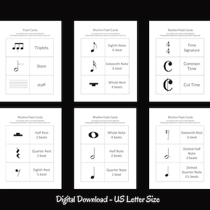 Music Rhythm Flash Cards | Printable Flash Cards to Learn Rhythms - Etsy