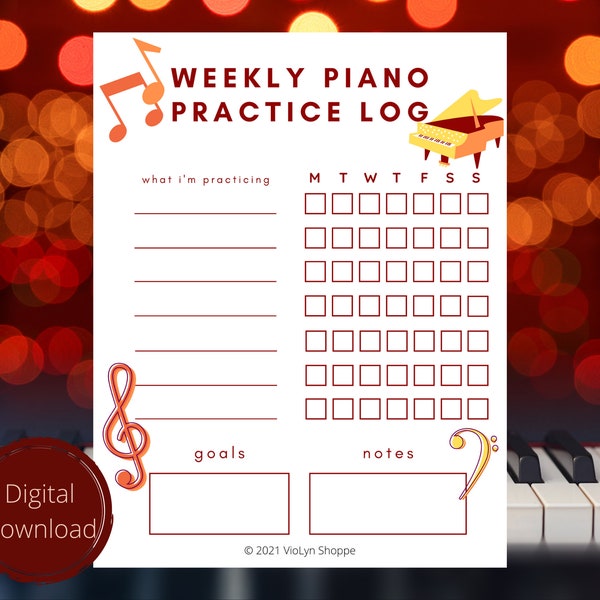 Piano Practice Sheets - Etsy