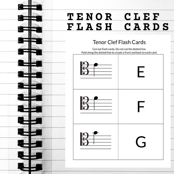 Printable Bass Clef Flash Cards - Etsy