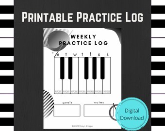 Piano Weekly Practice Chart Printable Practice Charts for | Etsy