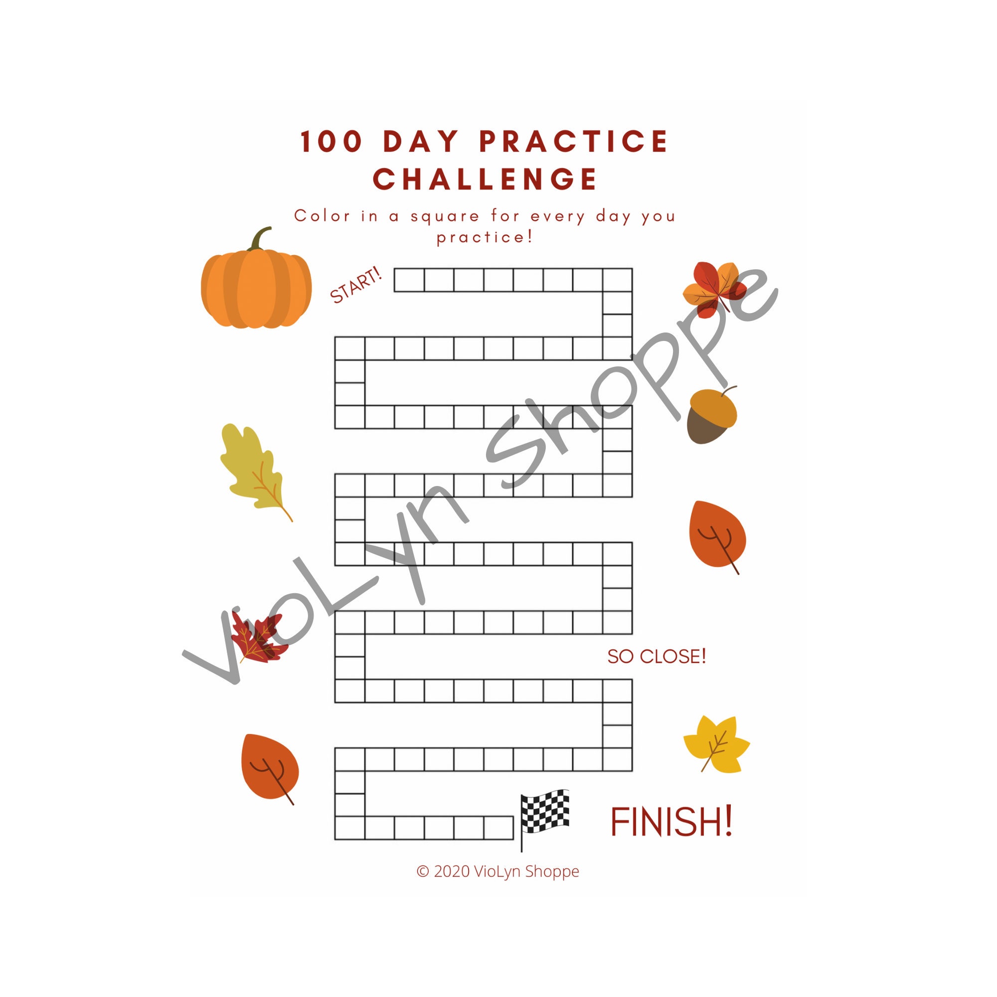 Music Practice Charts | Fall Edition | Printables for Kids - Etsy