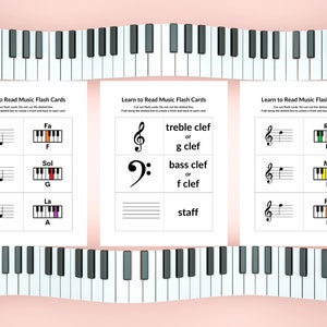 Note Reading Flash Cards for Piano | Printable Flash Cards to Learn to ...