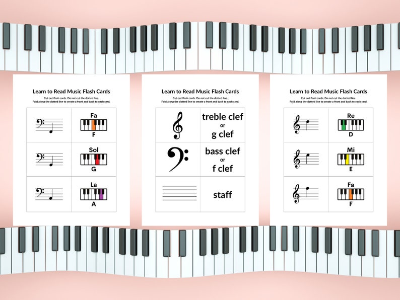Note Reading Flash Cards for Piano | Printable Flash Cards to Learn to ...