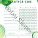 Weekly Practice Log | Printable Music Practice Sheet | Music Teacher ...