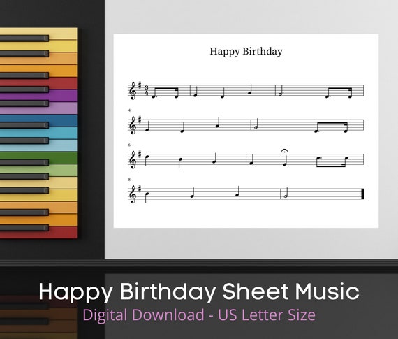 Happy Birthday Easy Sheet Music Sheet Music for Beginners | Etsy