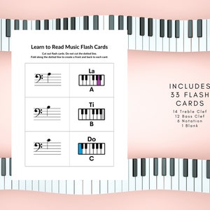 Note Reading Flash Cards for Piano | Printable Flash Cards to Learn to ...