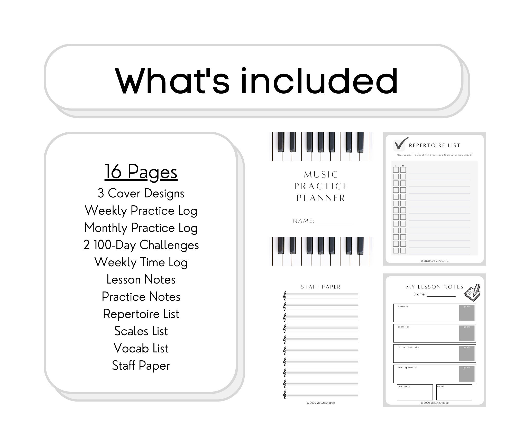 Music Practice Journal | Printable Practice Logs - Etsy