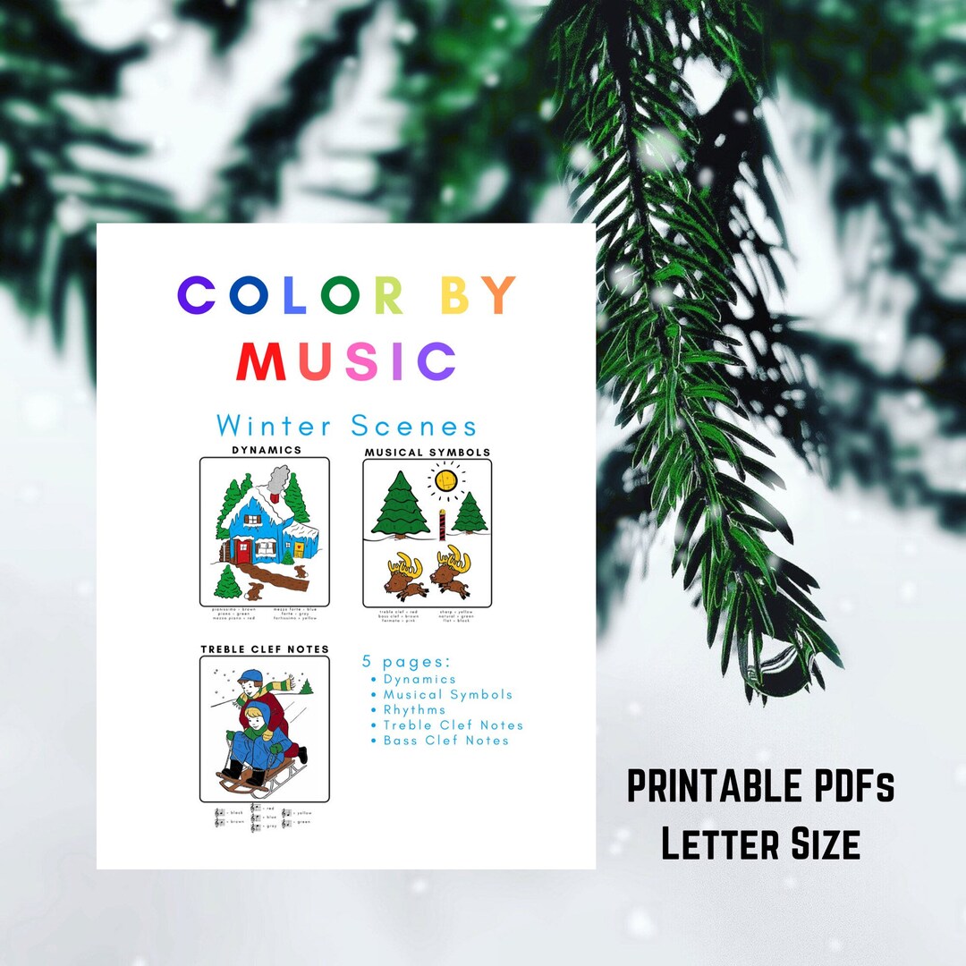 Color by Music | Printable Coloring Book for Young Musicians | Winter ...