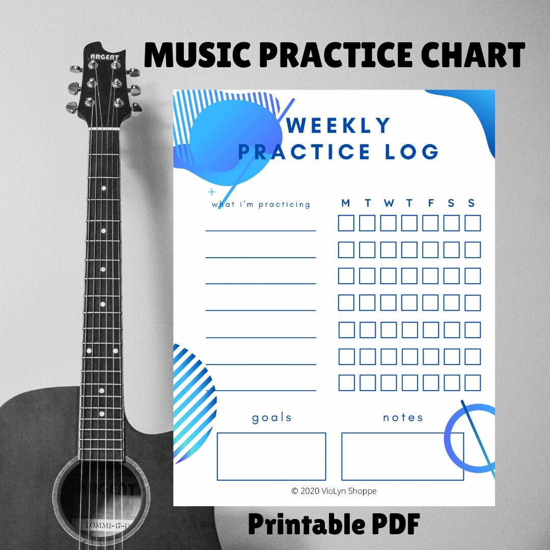Weekly Practice Log | Printable Music Practice Sheet | Music Teacher ...