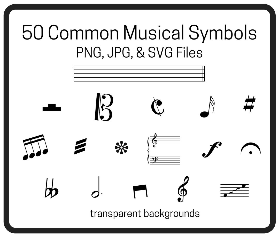 Musical Notation PNG, JPG, SVG | Music Symbols Clip Art | Printable ...