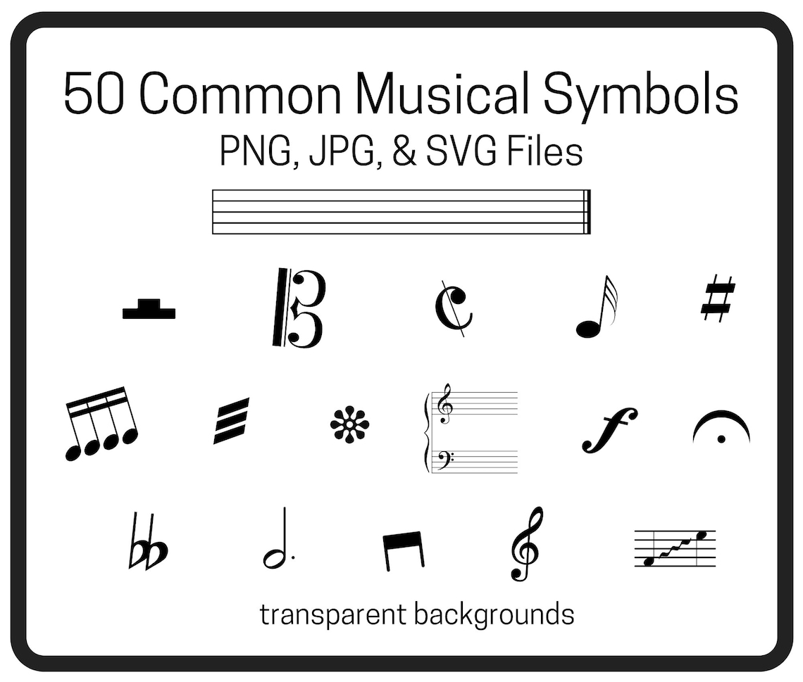 Musical Notation PNG, JPG, SVG | Music Symbols Clip Art | Printable ...