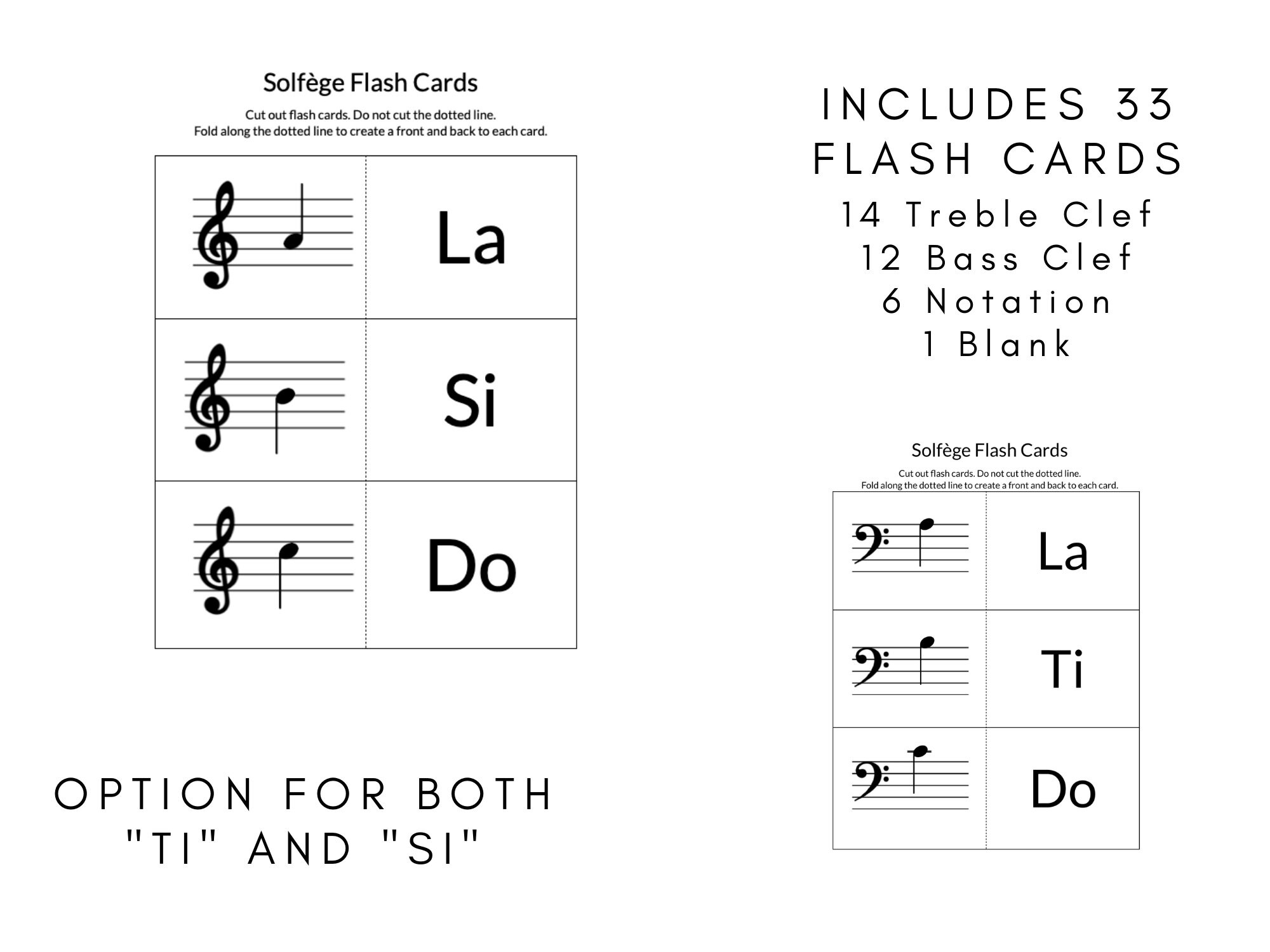 Solfège Flash Cards | Printable Flash Cards to Learn to Read Music and ...
