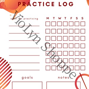Weekly Practice Log | Printable Music Practice Sheet | Music Teacher ...