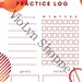 Weekly Practice Log | Printable Music Practice Sheet | Music Teacher ...