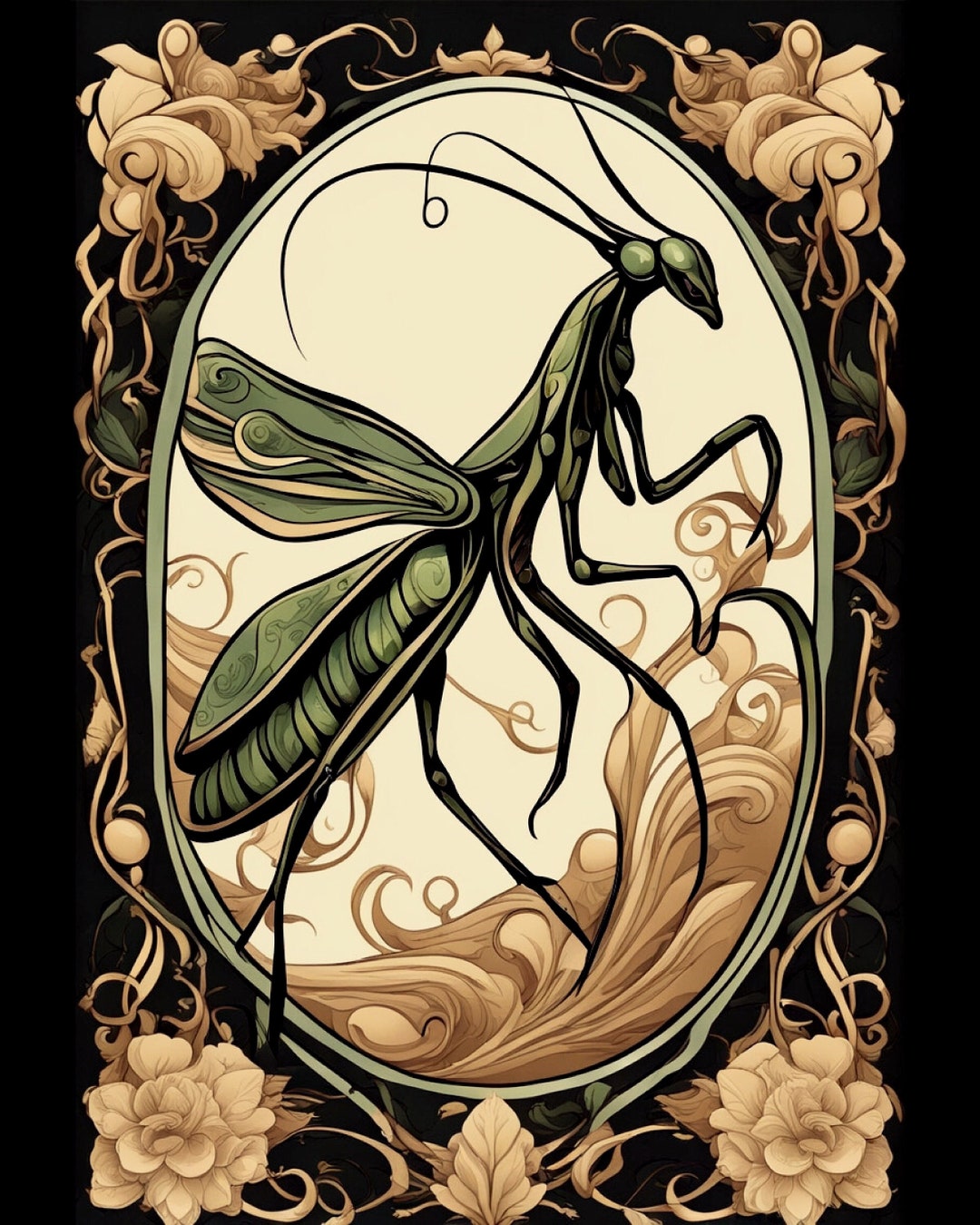 Mantis Bug Print - Etsy