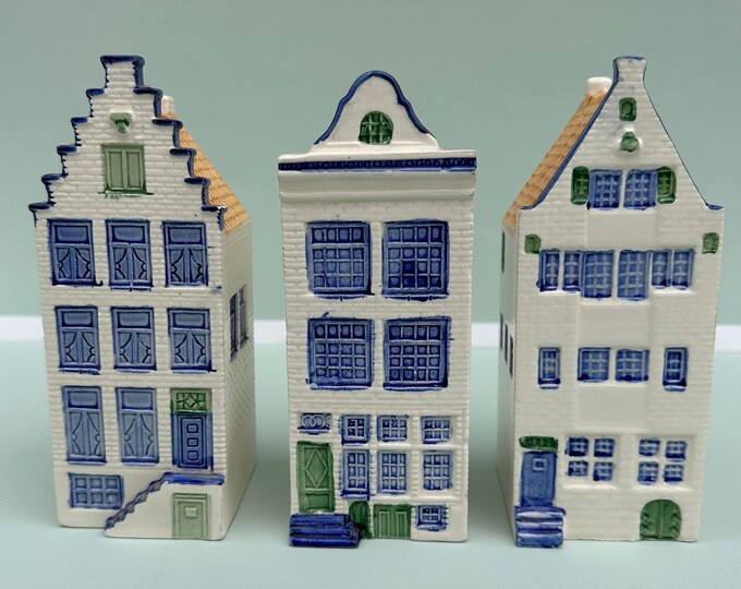 Vintage Set 3 Ceramic Delft Canal House Delftware Handwork Designed by ...