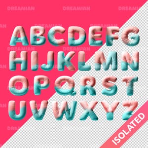 Puffy Pillow Alphabet A-Z Font PNG | Transparent Background Sublimation ...